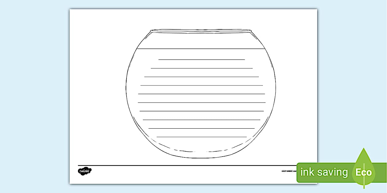 Fishbowl Writing Frame, Aquarium, Goldfish Bowl - Twinkl