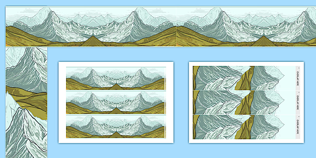 Mountains Display Border (teacher made) - Twinkl