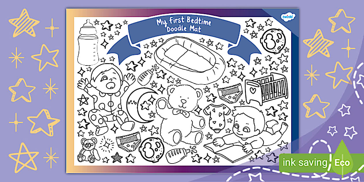 Bedtime-Themed Doodle Mat (teacher made) - Twinkl