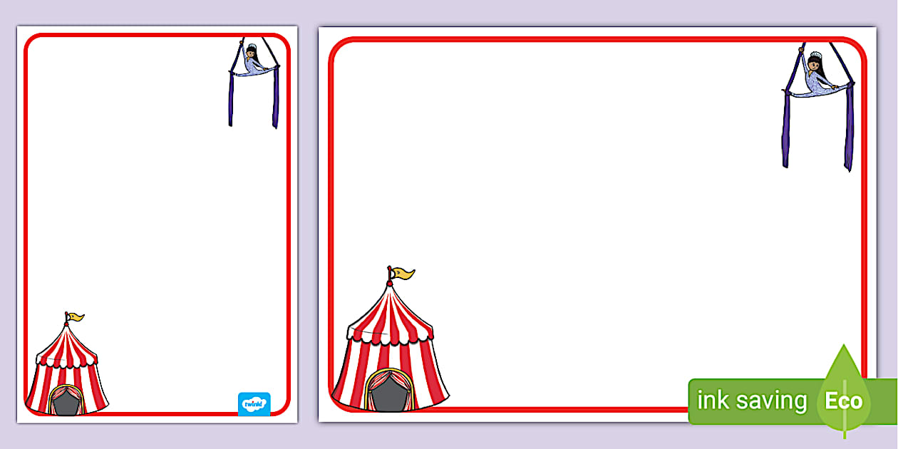 Simple Blank Circus Arena Page Border | Save time planning
