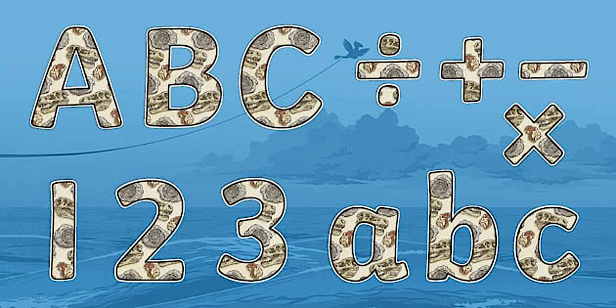 Fossils Topic Display Lettering (Phyllis and the Fossil Finders)