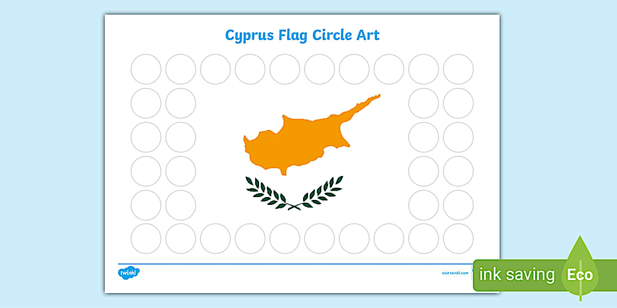 Cyprus Flag Circle Art Worksheet - Twinkl Resources - Twinkl