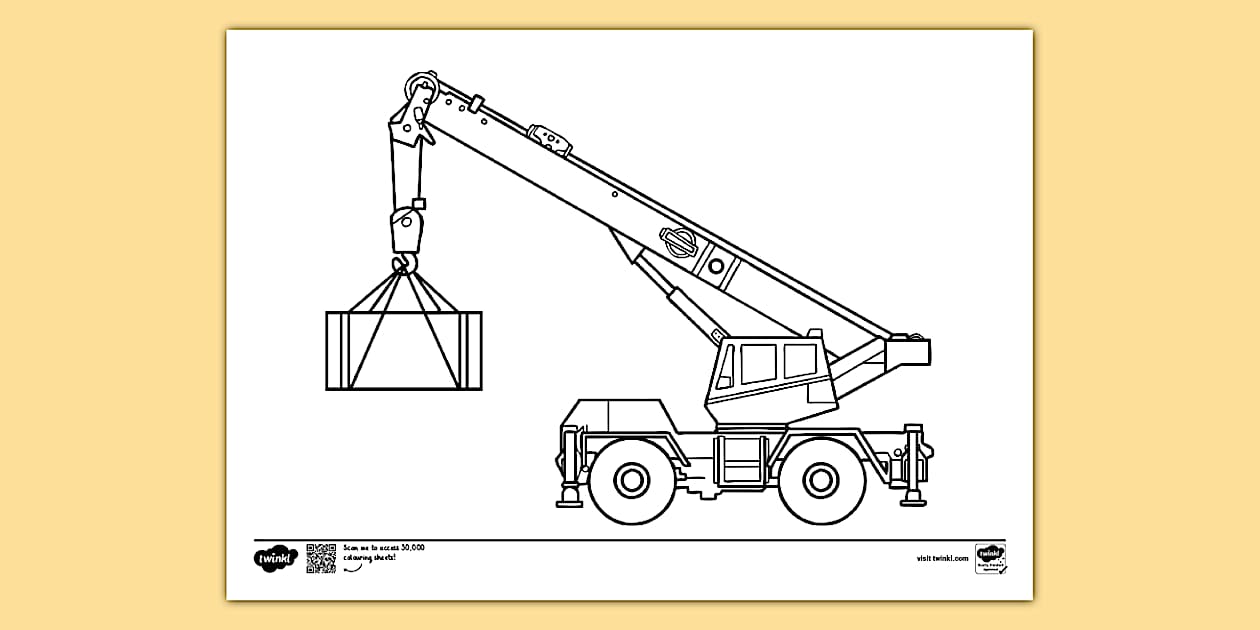Crane Colouring Page - KS1 (teacher made) - Twinkl