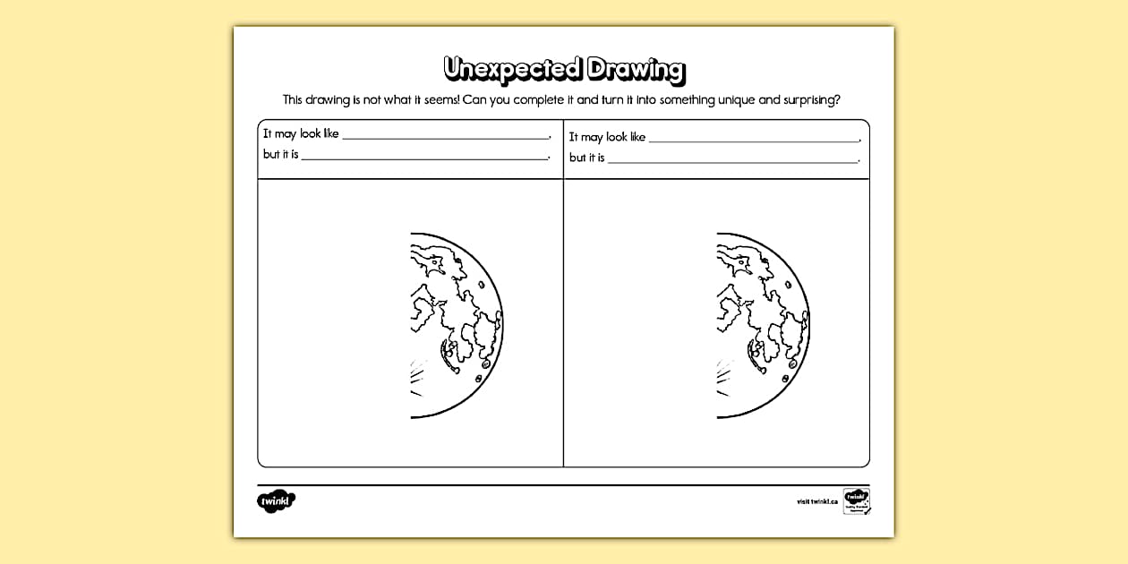 The Moon Unexpected Drawing Activity (teacher made) - Twinkl