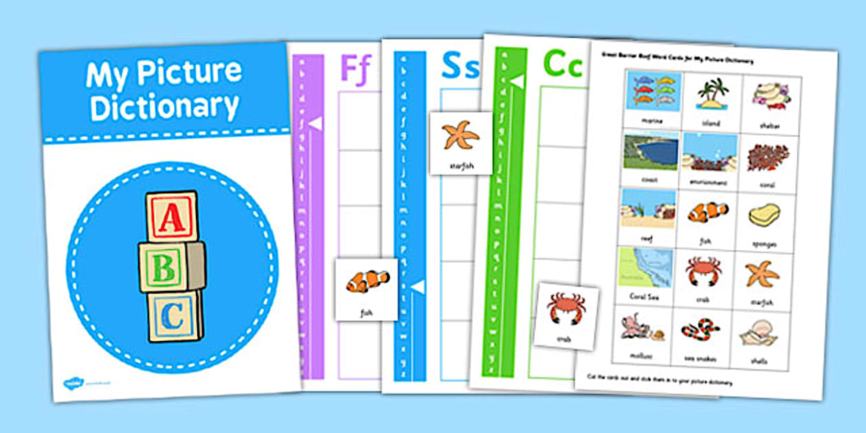 My Great Barrier Reef Picture Dictionary Word Cards - australia
