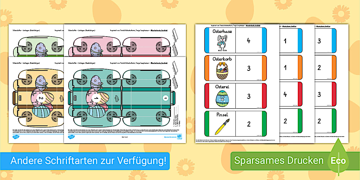 FREE! - Silben üben mit Frühlings- und Osterwörtern und Silbenkoffern