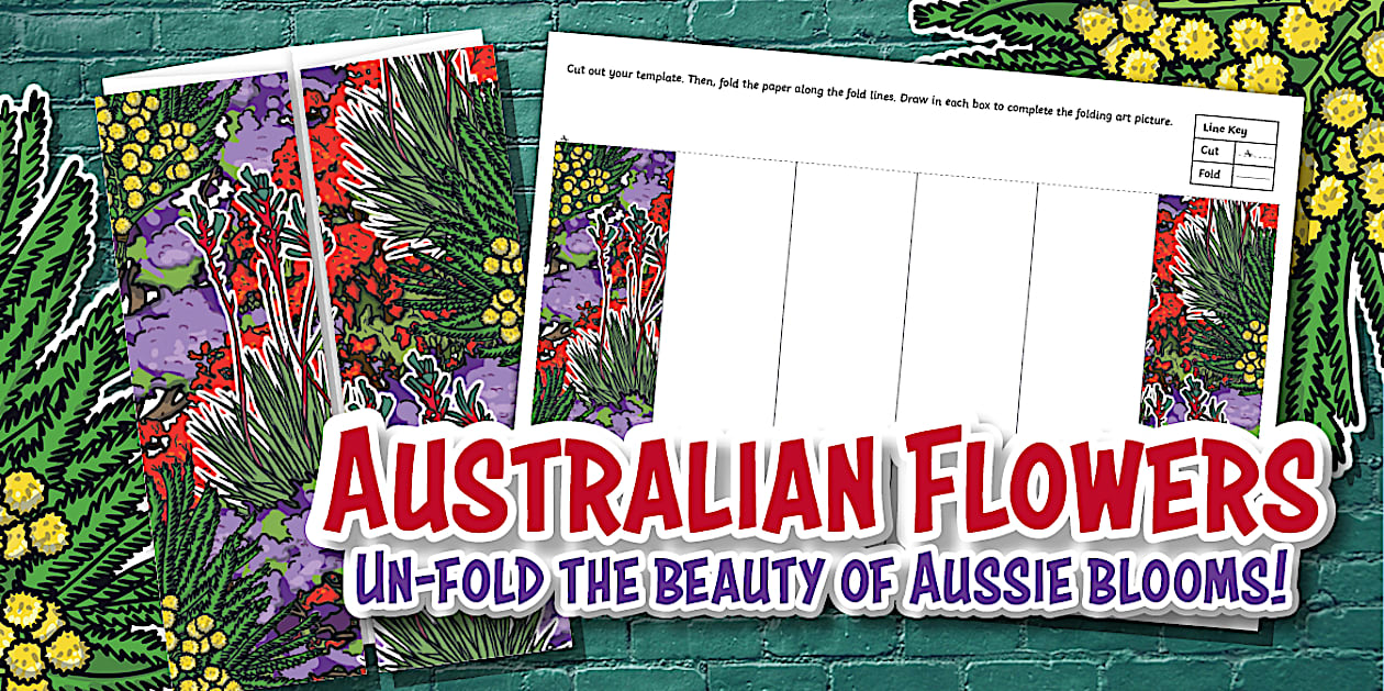 Australian Flowers Folding Art Template