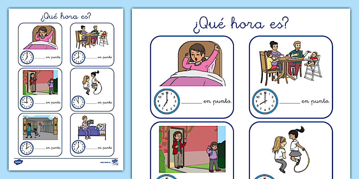 Ficha de actividad: ¿Qué hora es? - Twinkl