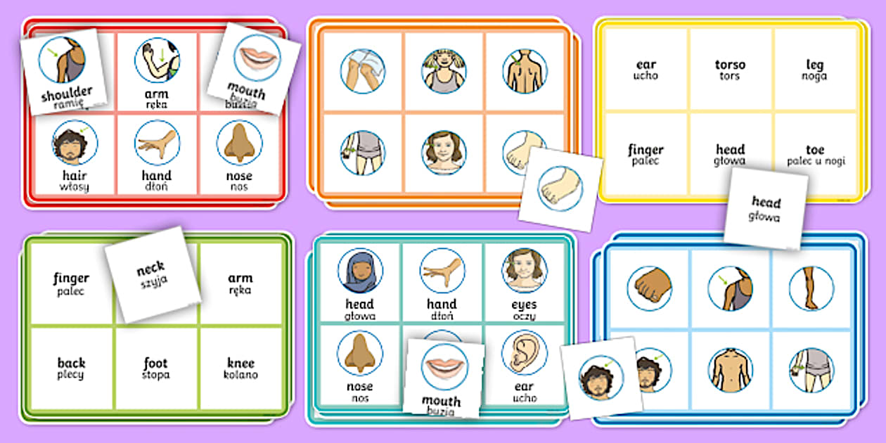 Body Bingo English/Polish (teacher made) - Twinkl