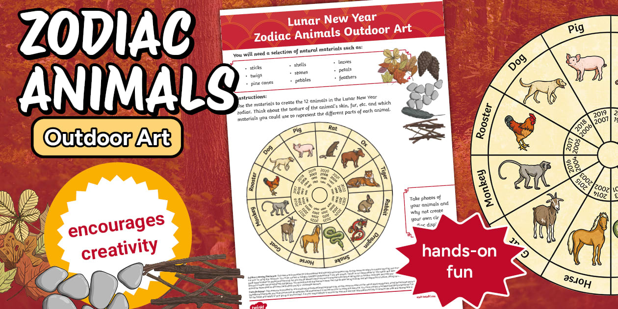 Lunar New Year Outdoor Zodiac Art Activity