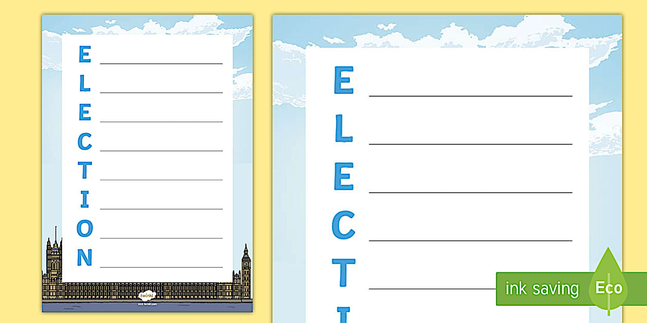 Election Acrostic Poem (Teacher-Made) - Twinkl