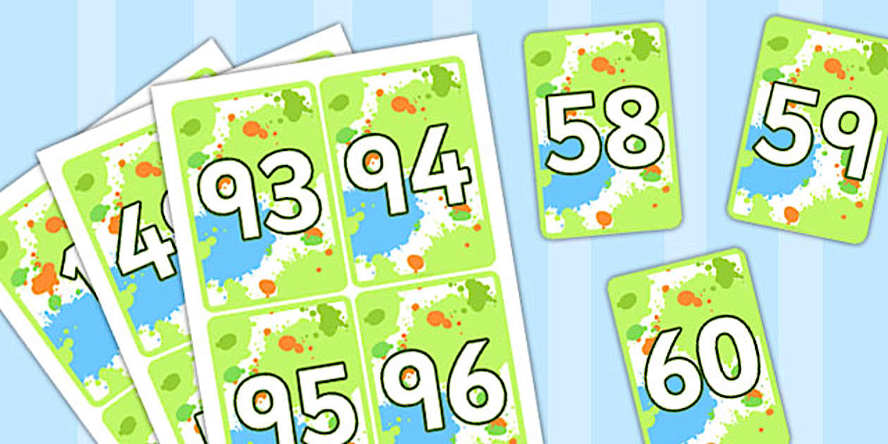 Editable Coloured Number Digit Cards (0-100) - Twinkl
