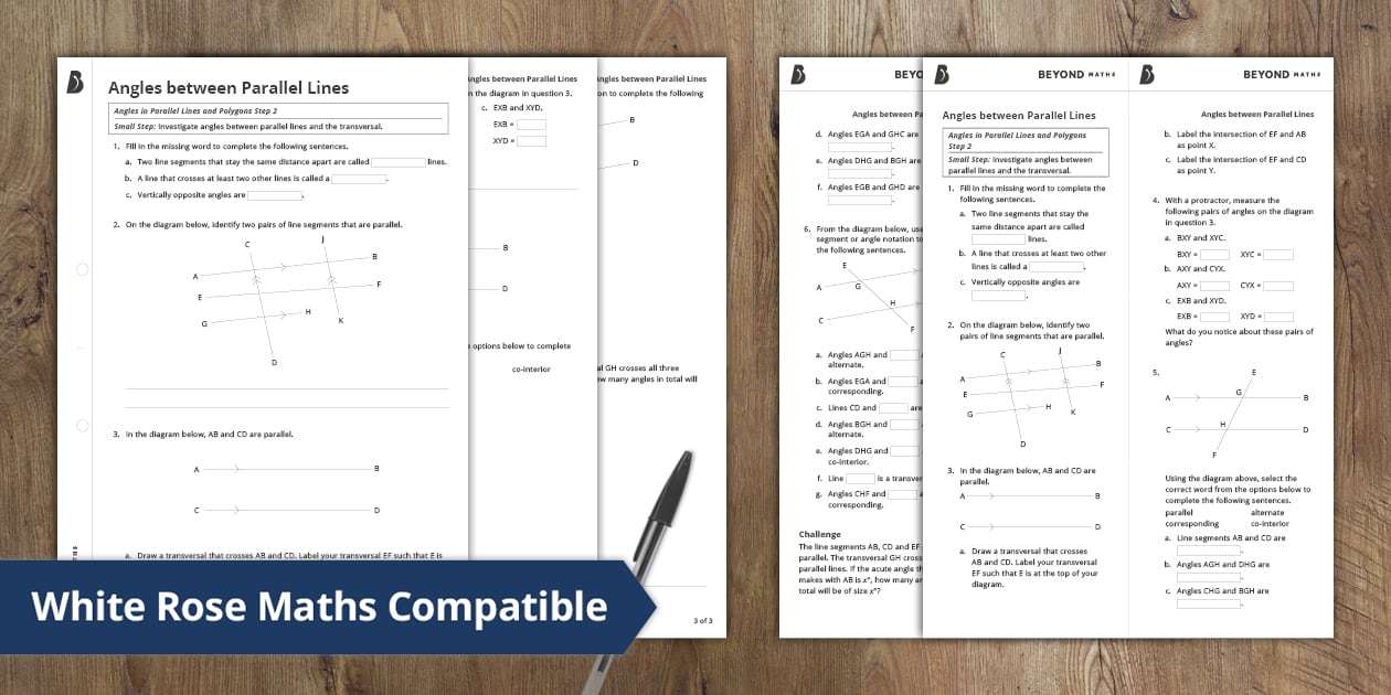 👉 Angles between Parallel Lines (teacher made) - Twinkl