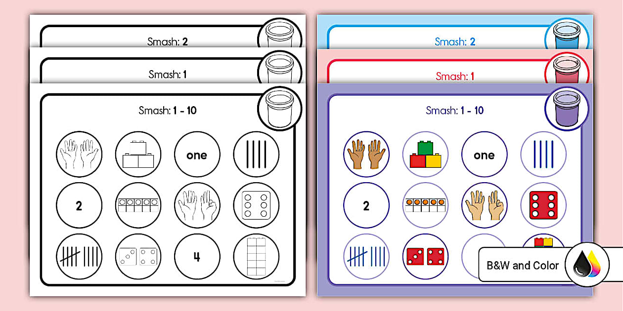 Number Sense 1-10 Smash Mats (teacher made) - Twinkl