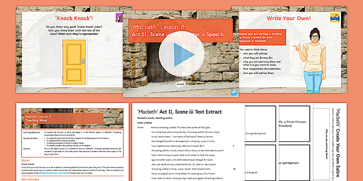 GCSE Macbeth Lesson 8: Act II, Scene iii (teacher made)