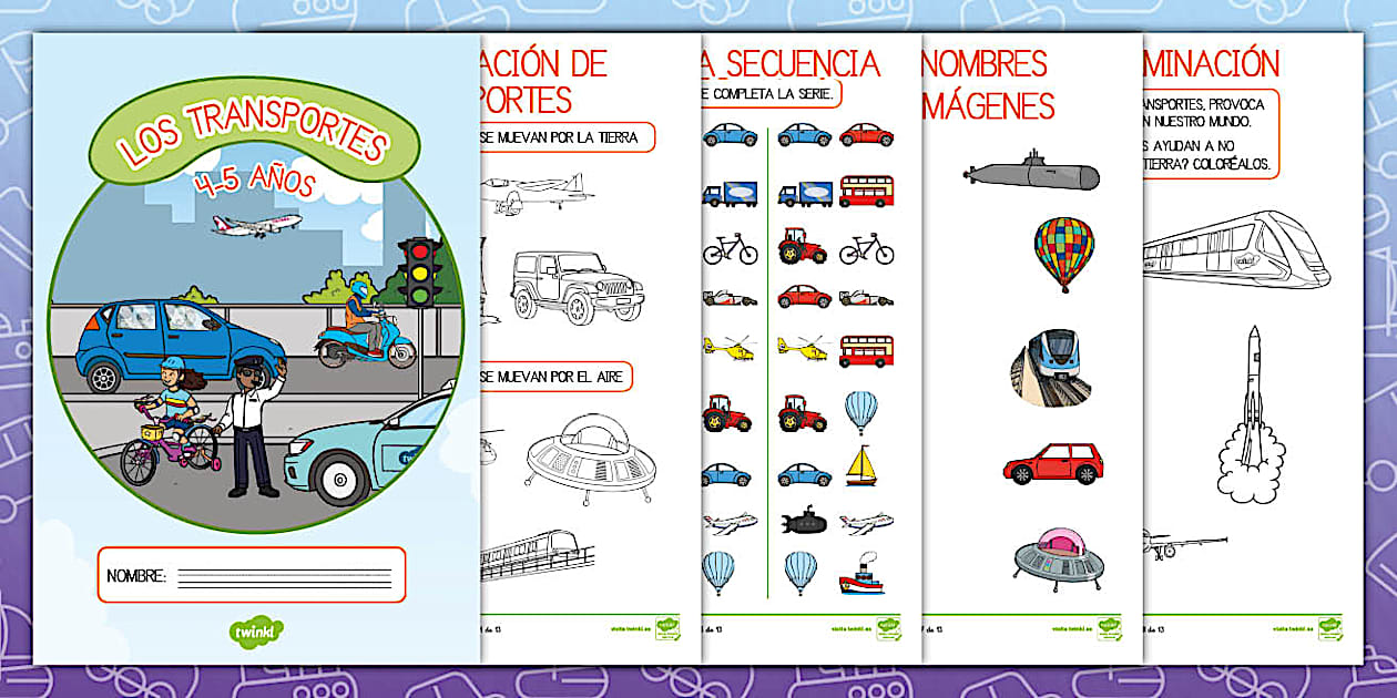 Cuadernillo de actividades: Los transportes - Educación Infantil