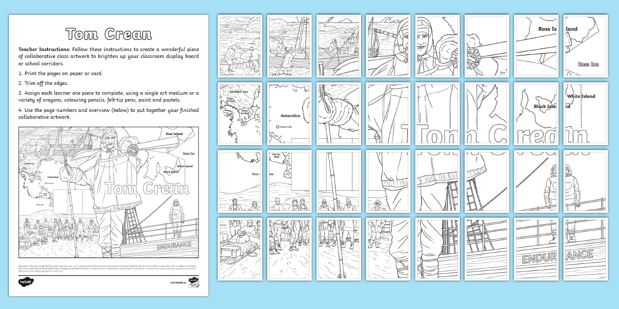 Tom Crean Collaborative Art Pack (Teacher-Made) - Twinkl