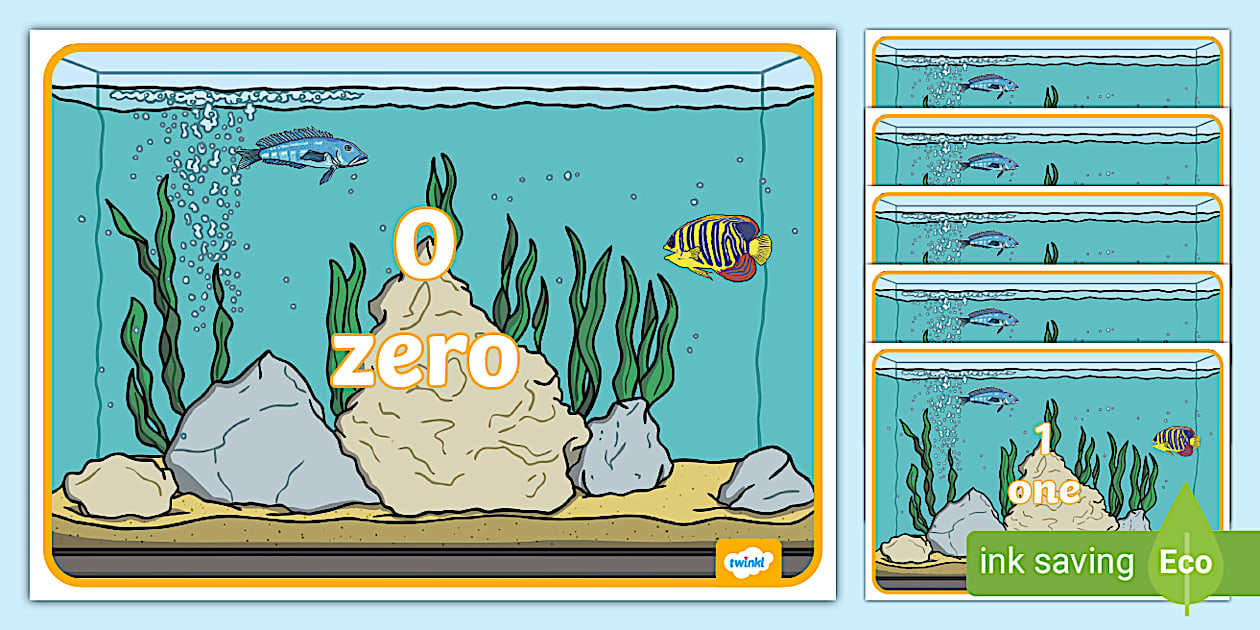 Aquarium Number Posters 0-20 - KS1 (teacher made) - Twinkl