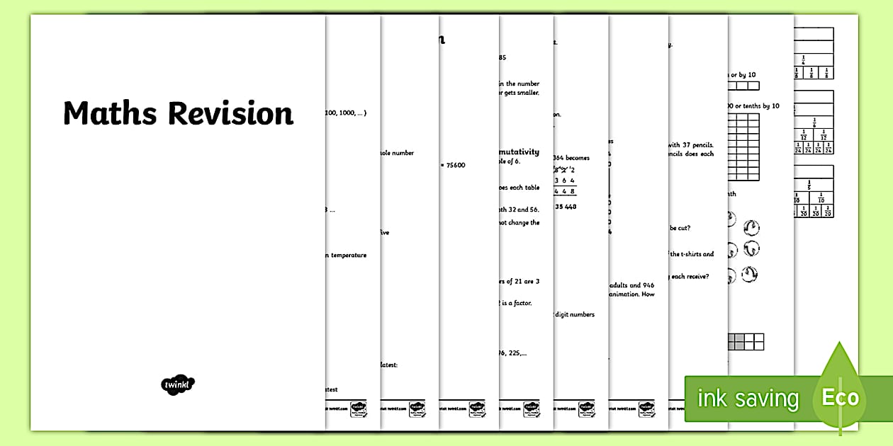 Editable Year 6 SATs Maths Revision Booklet (teacher made)