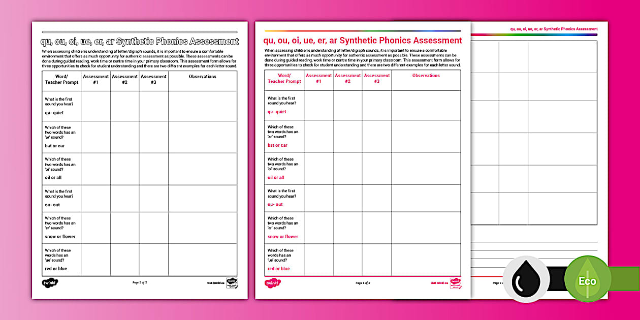 Phonics Canada: Group 7 (qu, ou, oi, ue, er, ar) Synthetic Phonics ...