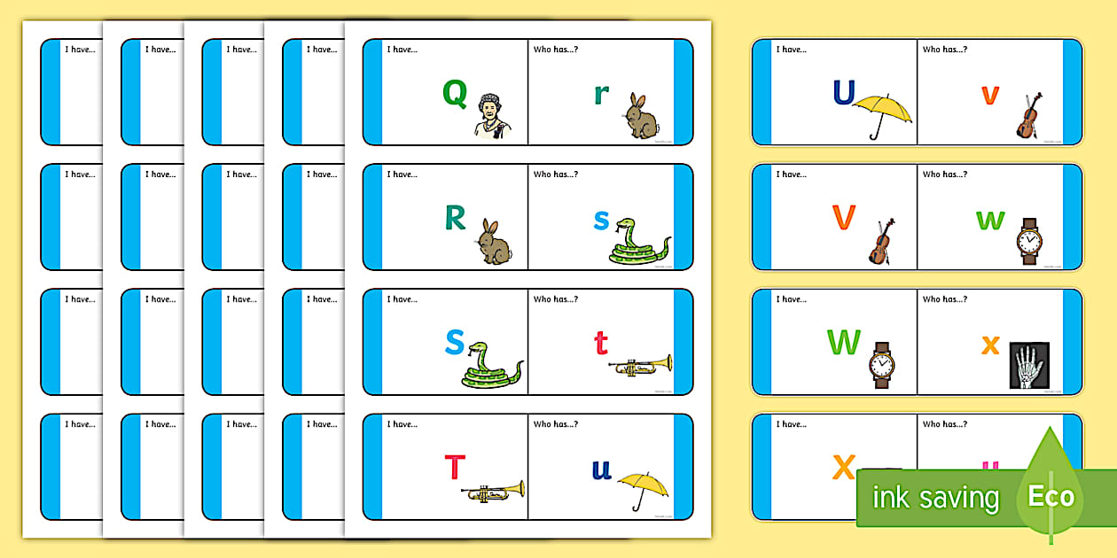 Alphabet Upper to Lower Case Loop Cards (teacher made)