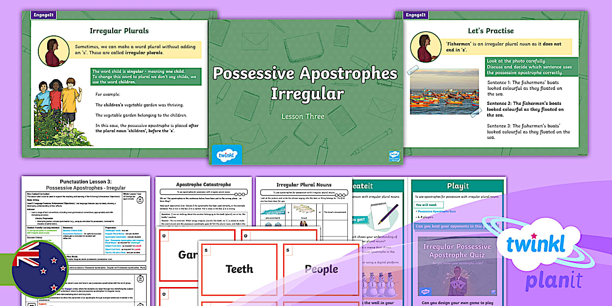 Phase 2 Writing: Punctuation: Posessive Apostrophes for Irregular Nouns
