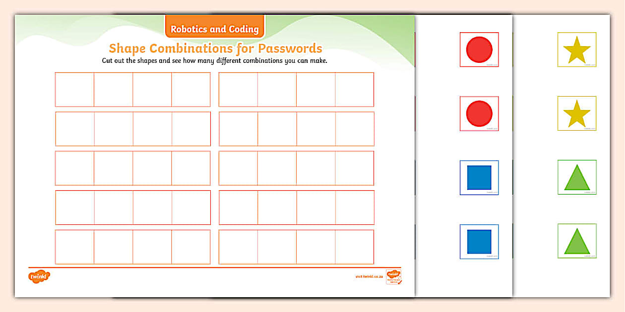 Coding and Robotics Shape Combinations for Passwords