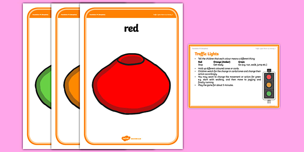 Activity Traffic Lights Warm-Up Activity Card (teacher made)