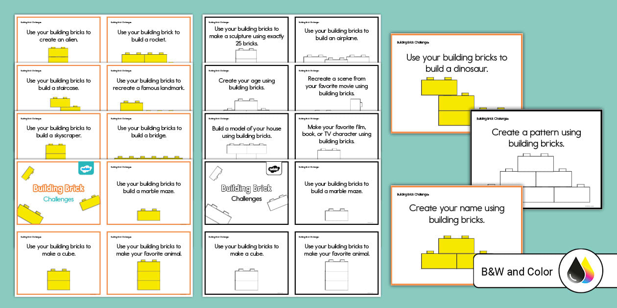 Building Brick Challenge Cards