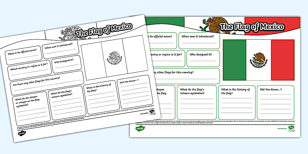 Mexico Flag Fact File Template - Twinkl Writing