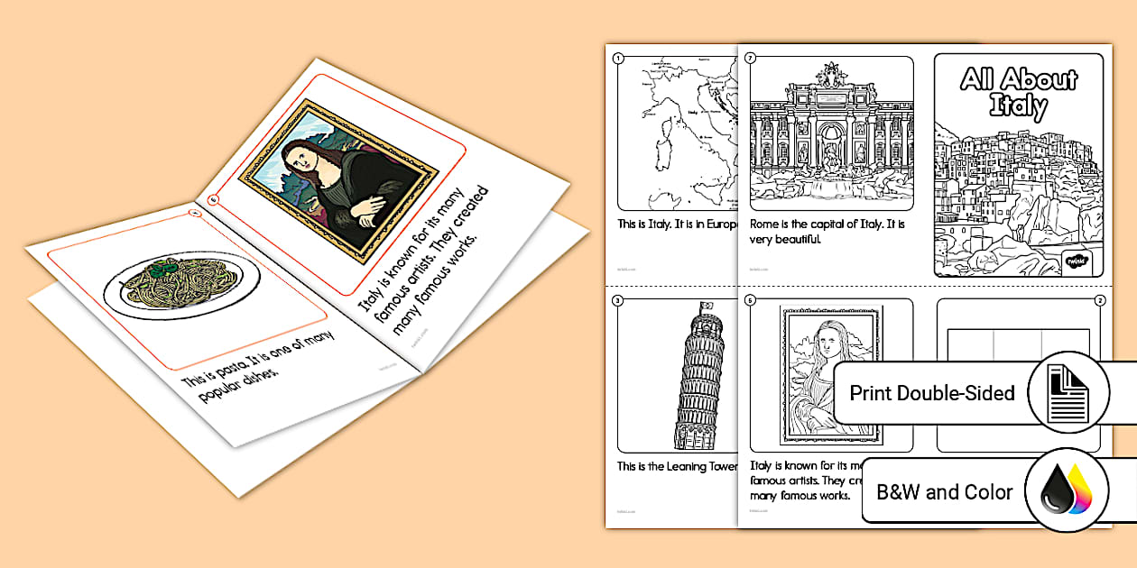 All About Italy Emergent Reader (teacher made) - Twinkl