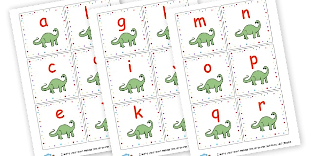 Dinosaur Lowercase Alphabet Cards (Hecho por educadores)