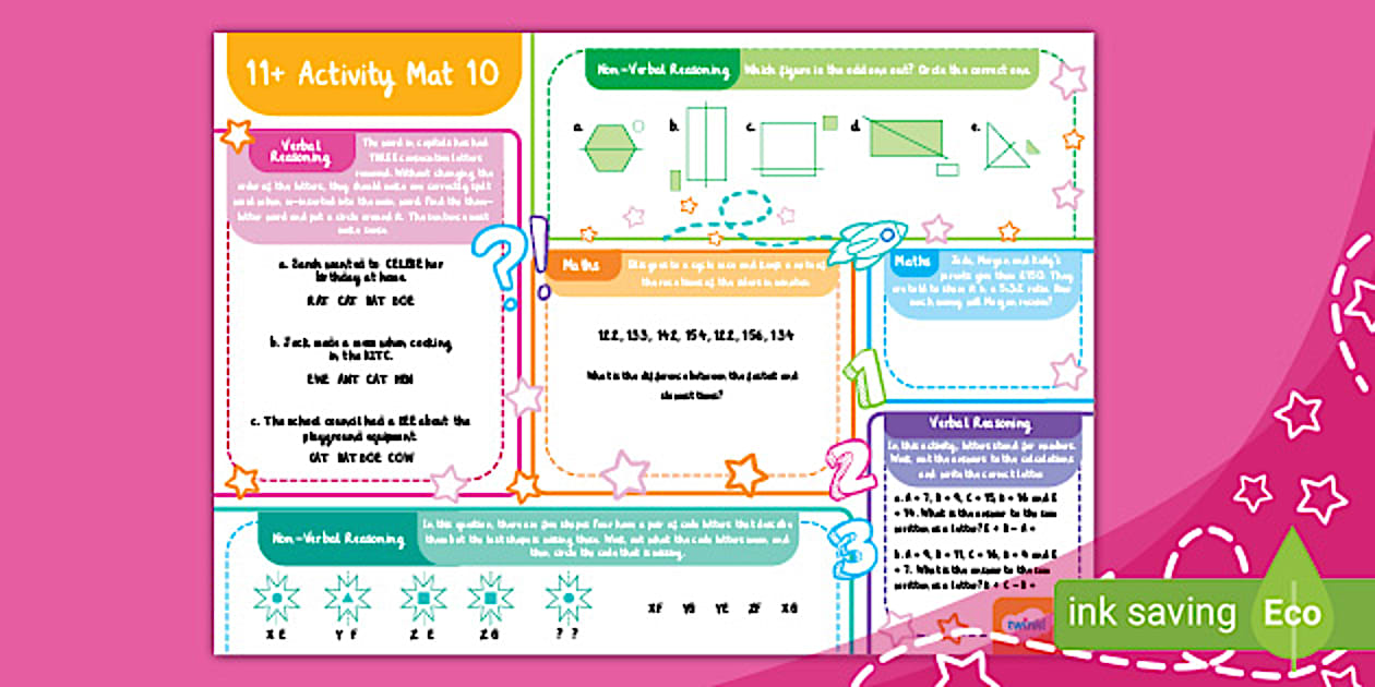 11+ Activity Mat 10