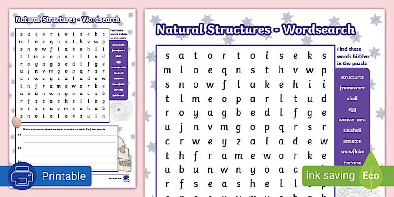 Natural Structures Word Search (teacher made) - Twinkl