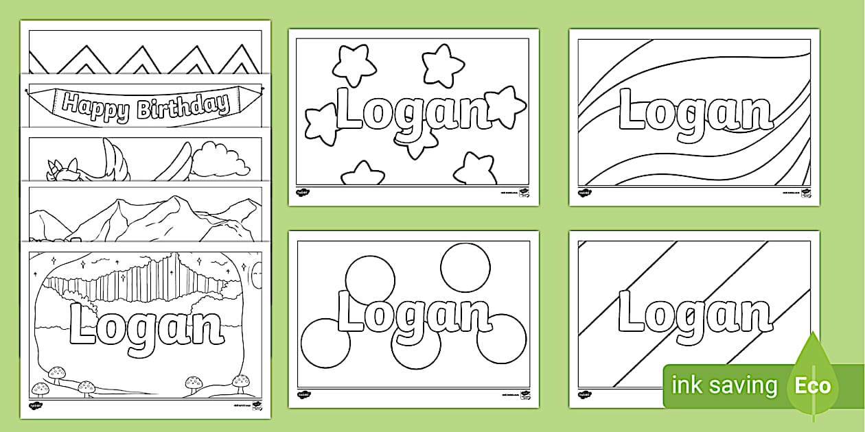 Logan Name Simple Colouring Activity Sheets - Twinkl