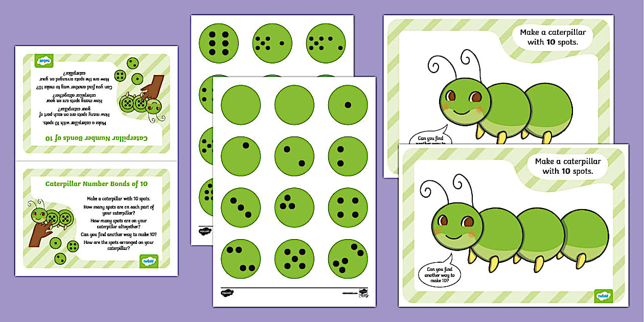 👉 Minibeast Maths - Caterpillar Number Bonds of 10 Activity