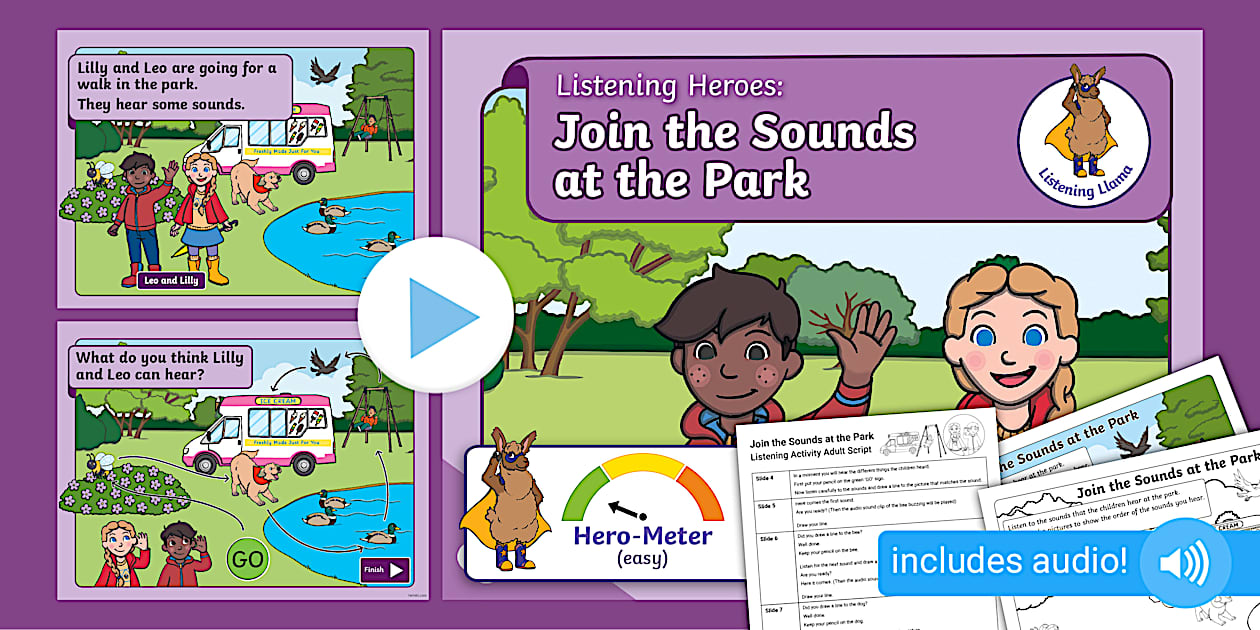 Listening Heroes: Join the Sounds at the Park | Twinkl
