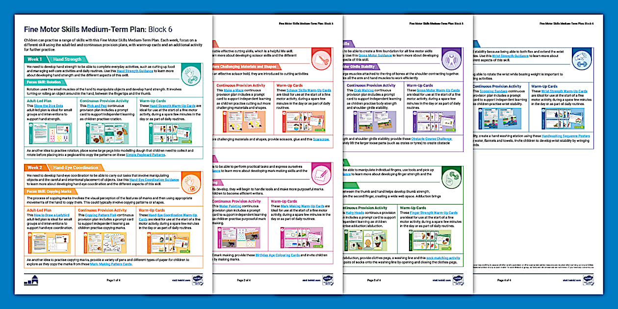 Fine Motor Skills Medium-Term Plan: Block 6 | Twinkl