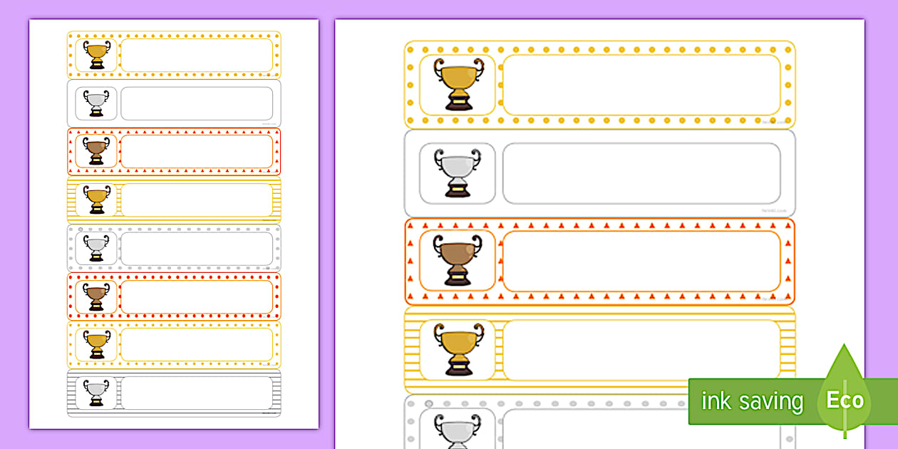 Editable Classroom Award Trophies Labels - (Teacher-Made)