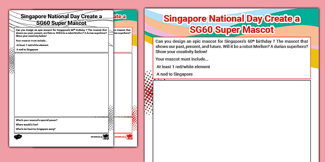 SG60 Singapore National Day Mascot Activity - Twinkl