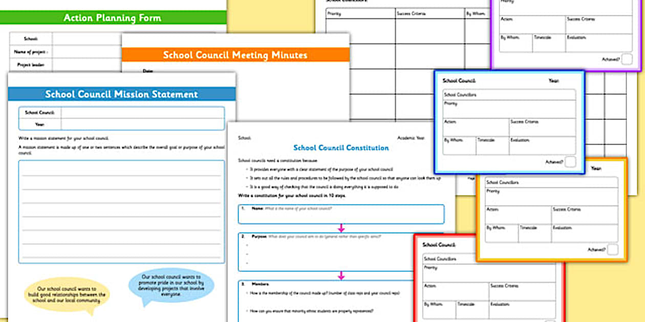 Black and White SMSC School Council Resource Pack - Twinkl