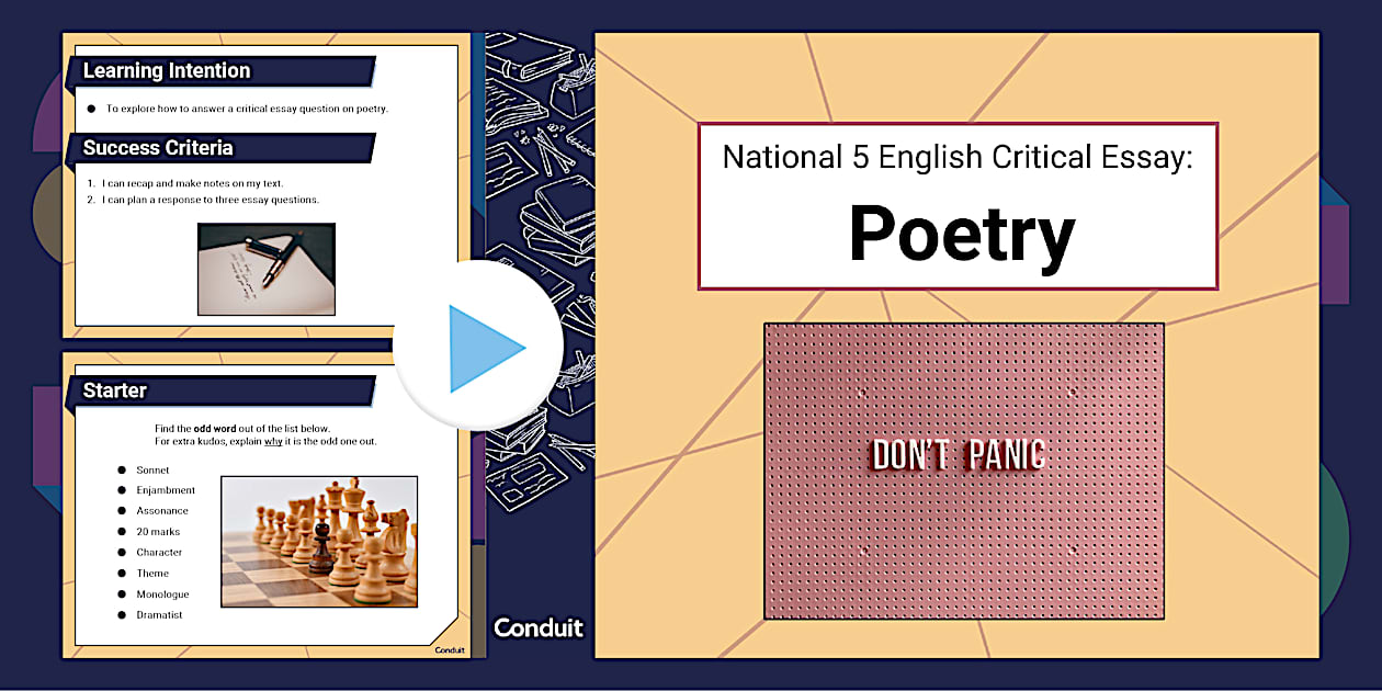 National 5 English Critical Essay: Poetry (teacher made)