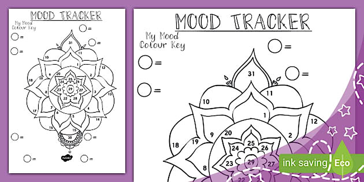 Mandala-Themed Mood Tracker Bullet Journal Page - Twinkl