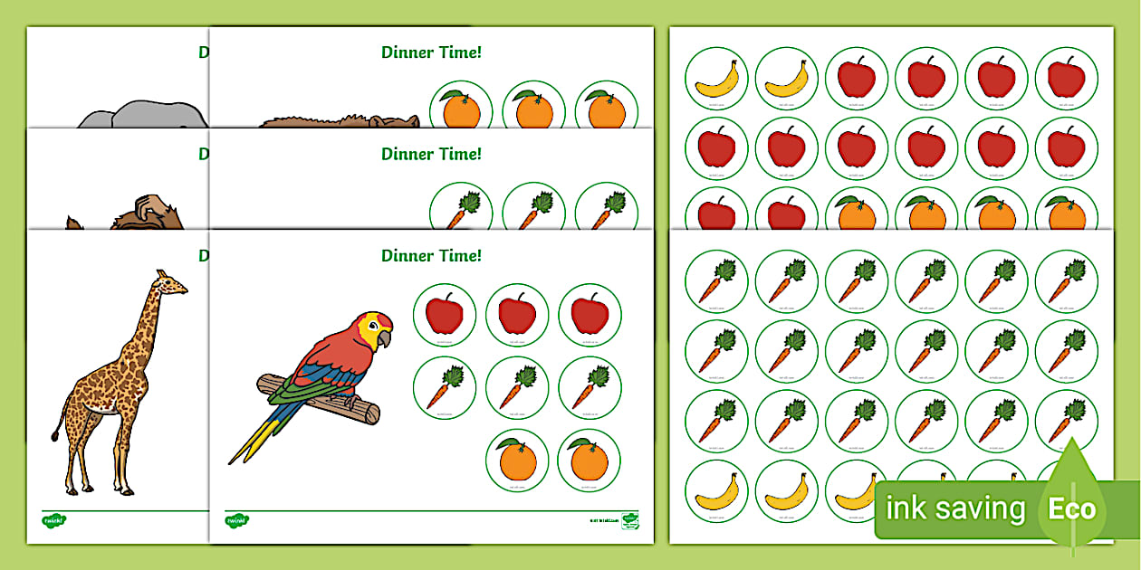 Feeding Time at the Zoo Resource Pack (teacher made)