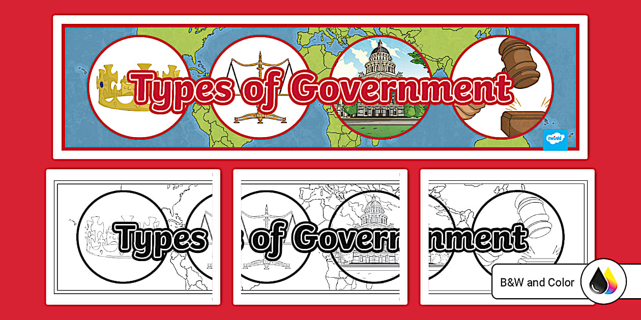 Types of Government Banner (Hecho por educadores) - Twinkl