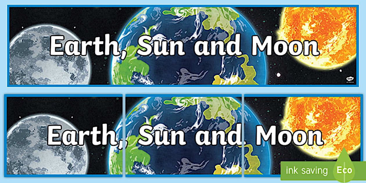 Earth Sun And Moon Display Banner (teacher made) - Twinkl