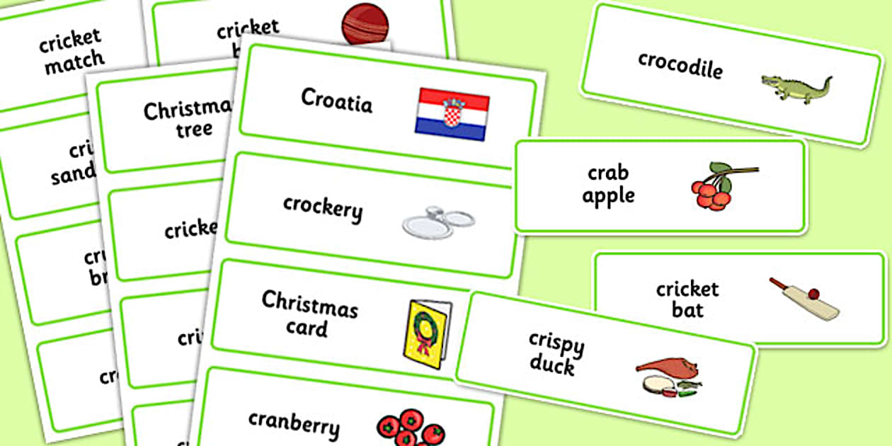 3 Syllable CR Word Cards (Teacher-Made) - Twinkl