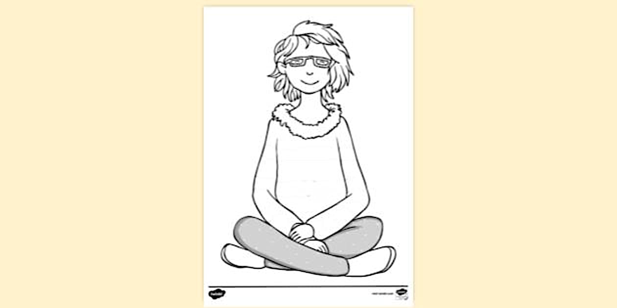Child Sitting Down Colouring Sheet | Twinkl (teacher made)