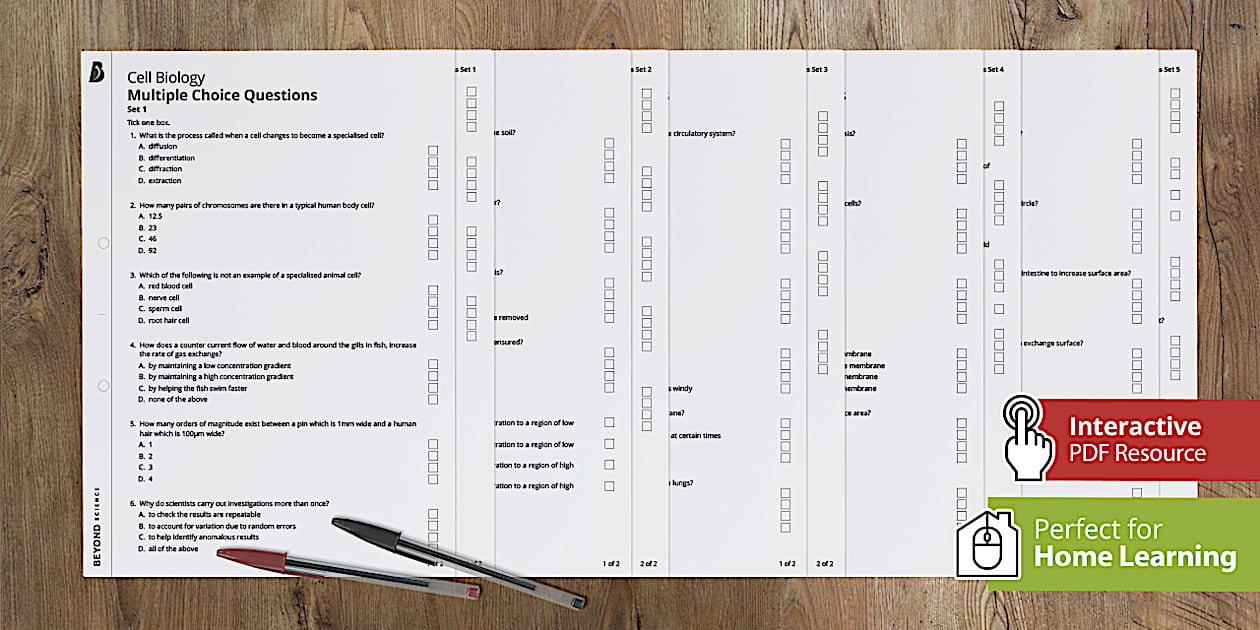 AQA Cell Biology Multiple Choice Questions |Beyond Secondary