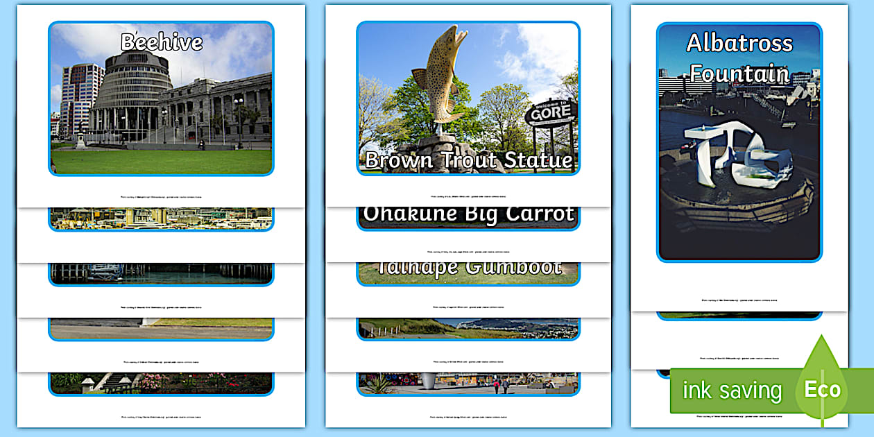 New Zealand's Landmarks Display Photos (teacher made)